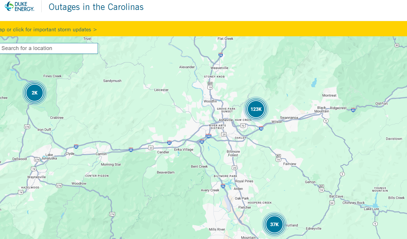Power outages after Helene continue - North Carolina Health News